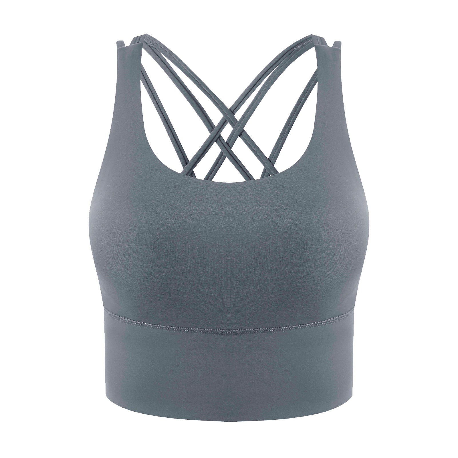 AGONVIN Women's Strappy Longline Yoga Sports Bra Padded Wireless Crop ...