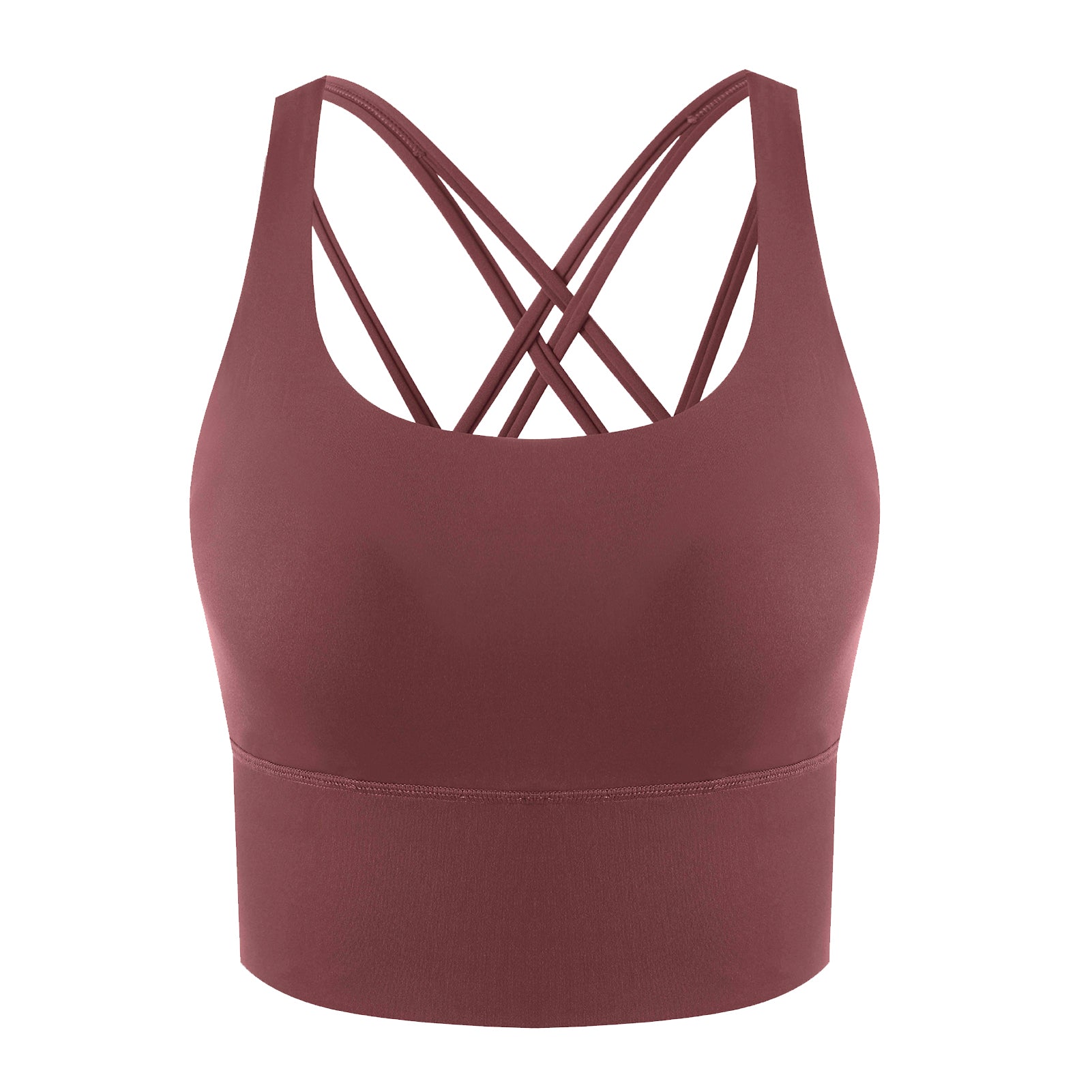 AGONVIN Women's Strappy Longline Yoga Sports Bra Padded Wireless Crop ...